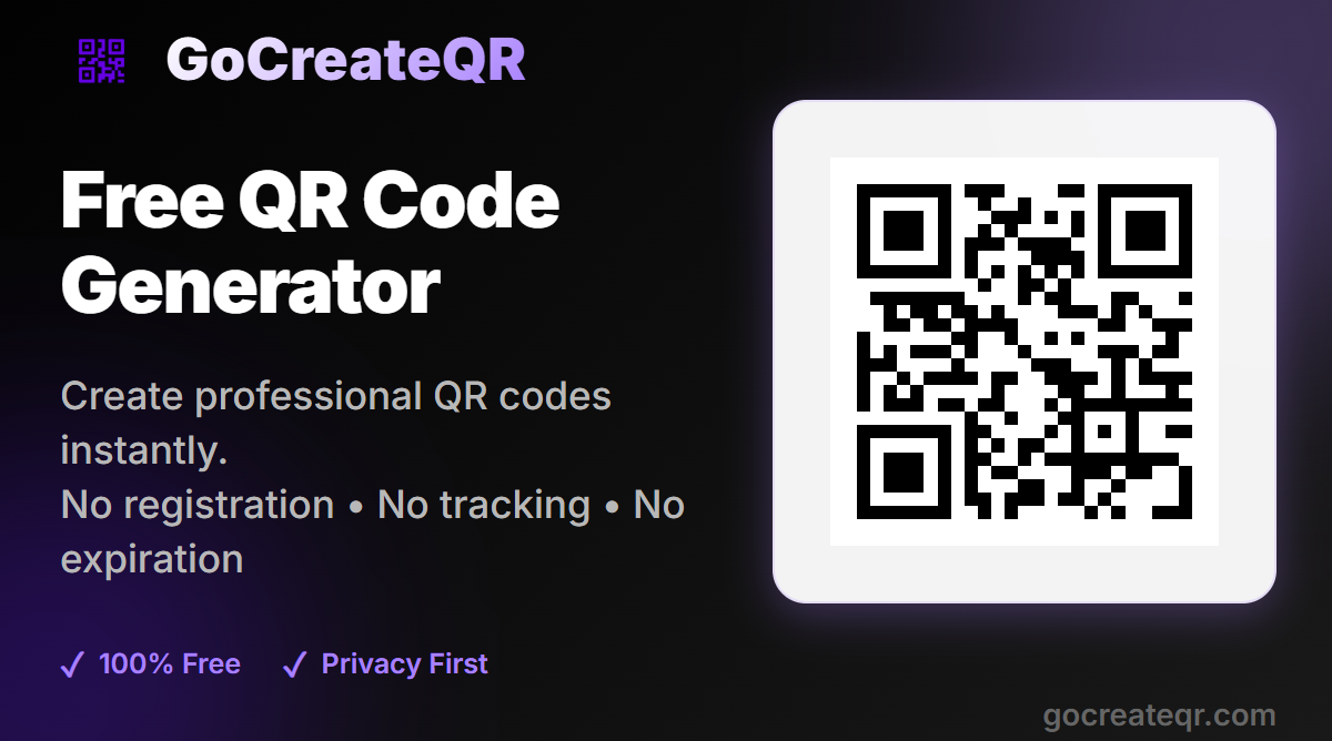 Free QR Code Generator - Create QR Codes Online | GoCreateQR